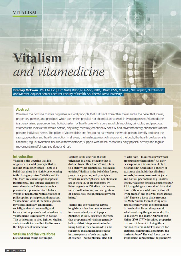 Vitalism and Vitamedicine – Vitamedicine